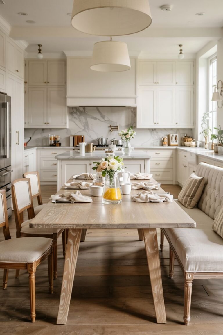 28 Rustic Farmhouse Kitchen Table Ideas Full of Character