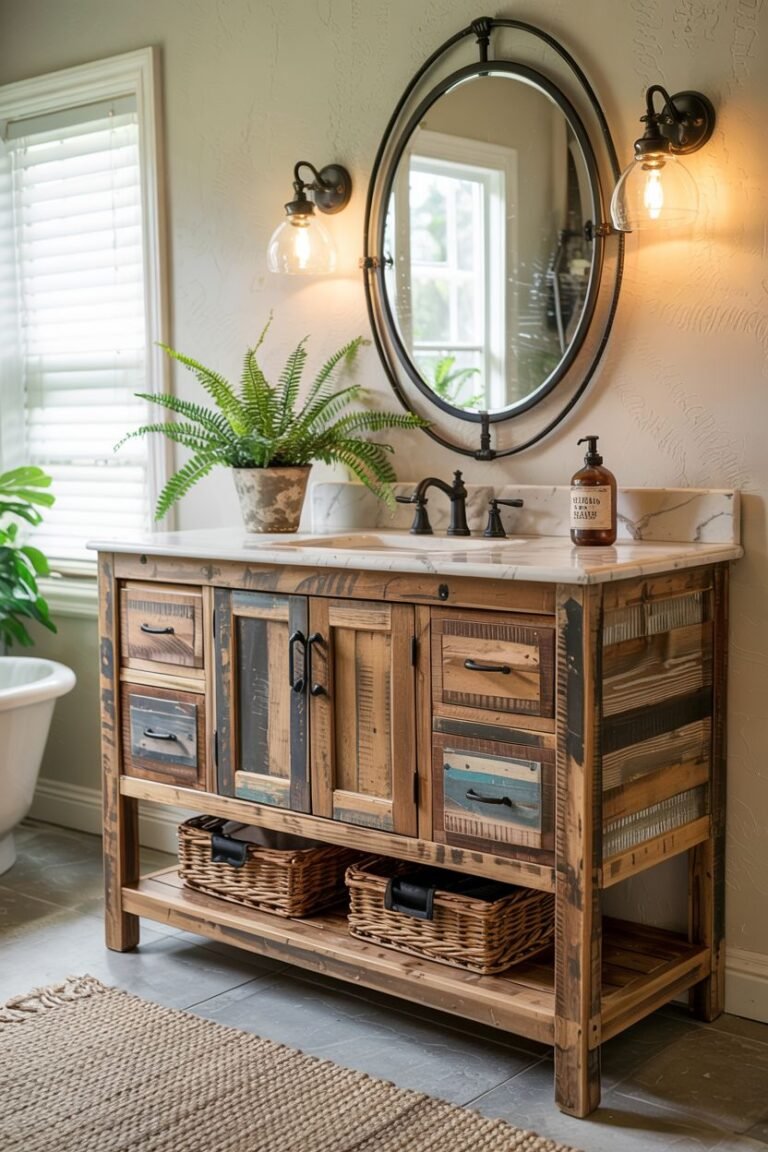 32 Rustic Bathroom Vanity Designs With Natural Charm