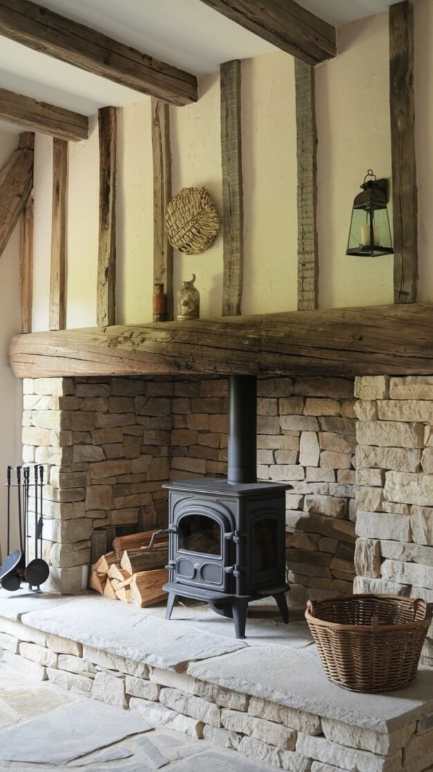 24 Rustic Farmhouse Fireplace Designs with Natural Charm